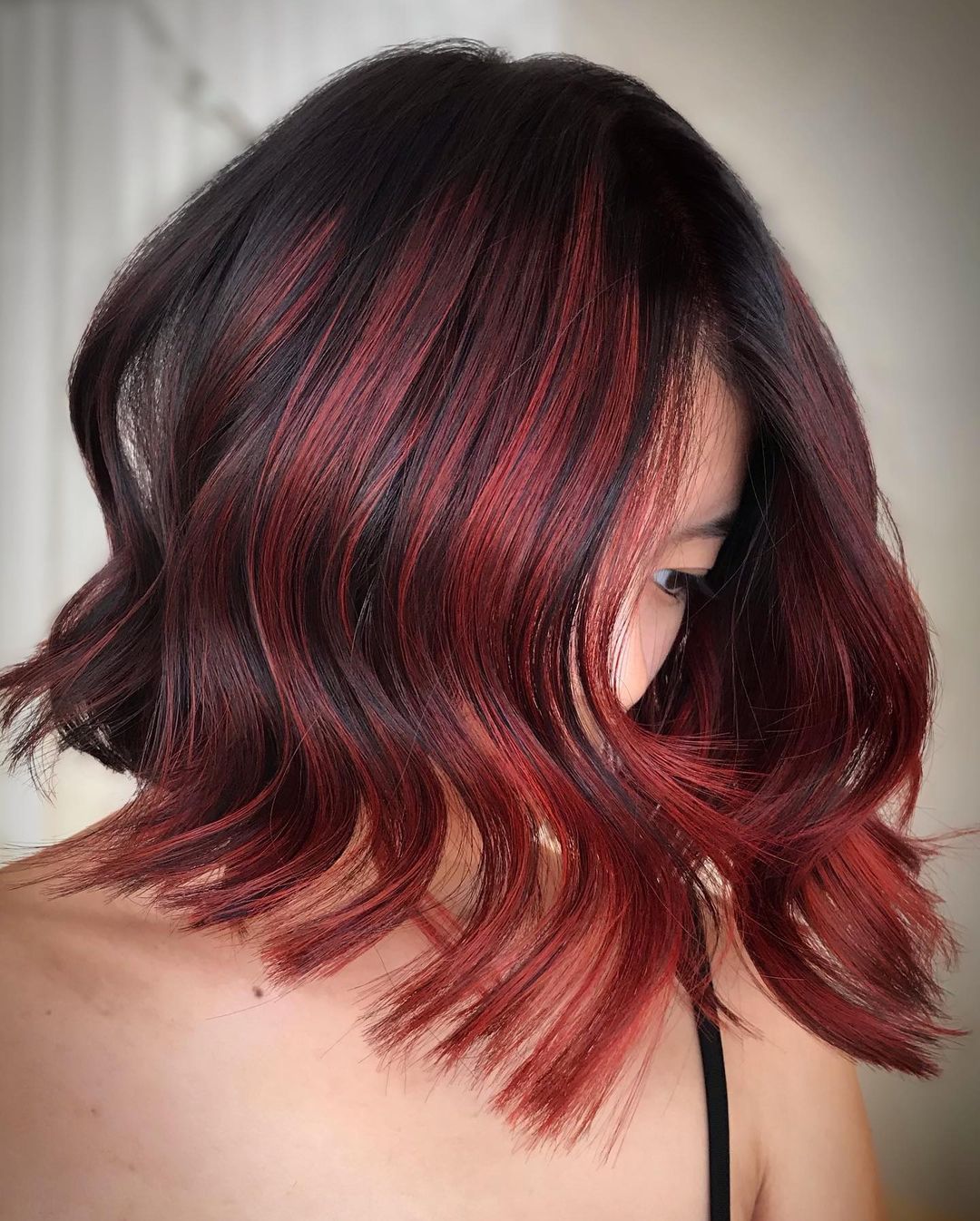 Bright Red Highlights In Brown Hair