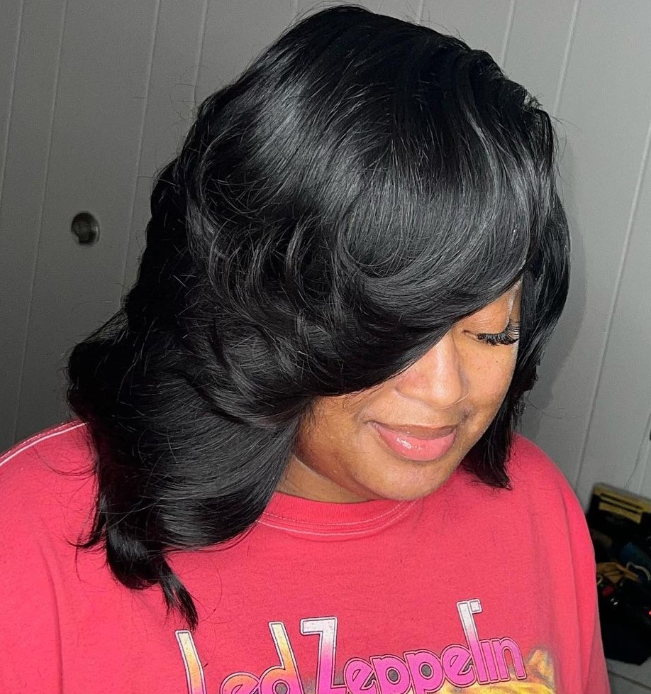 Quick Weave With Side Bangs